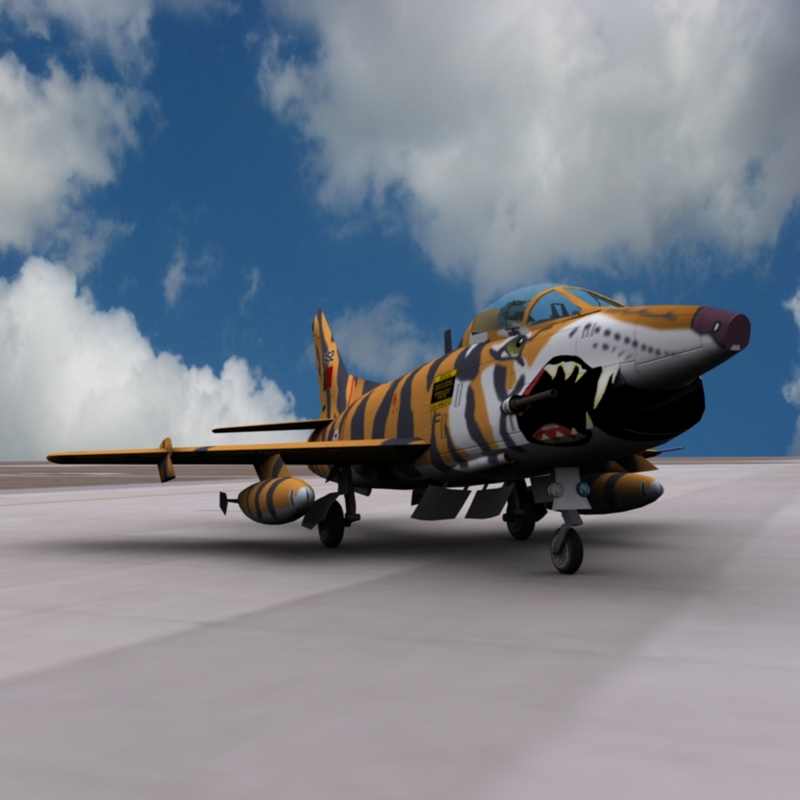 3d fiat jet fighter tiger model