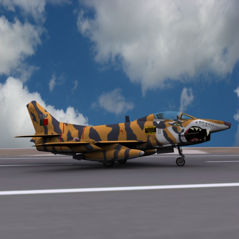 3d fiat jet fighter tiger model