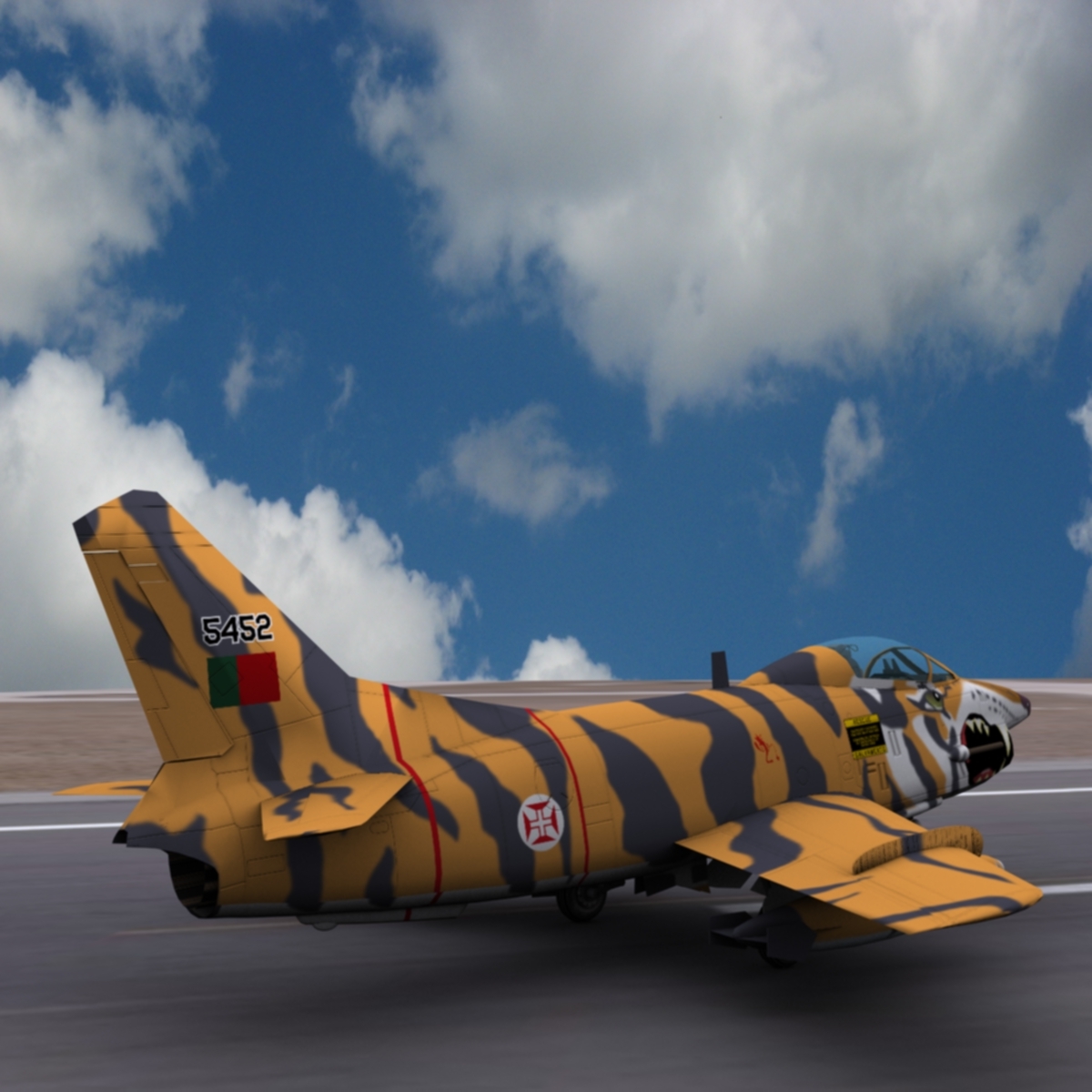 3d fiat jet fighter tiger model