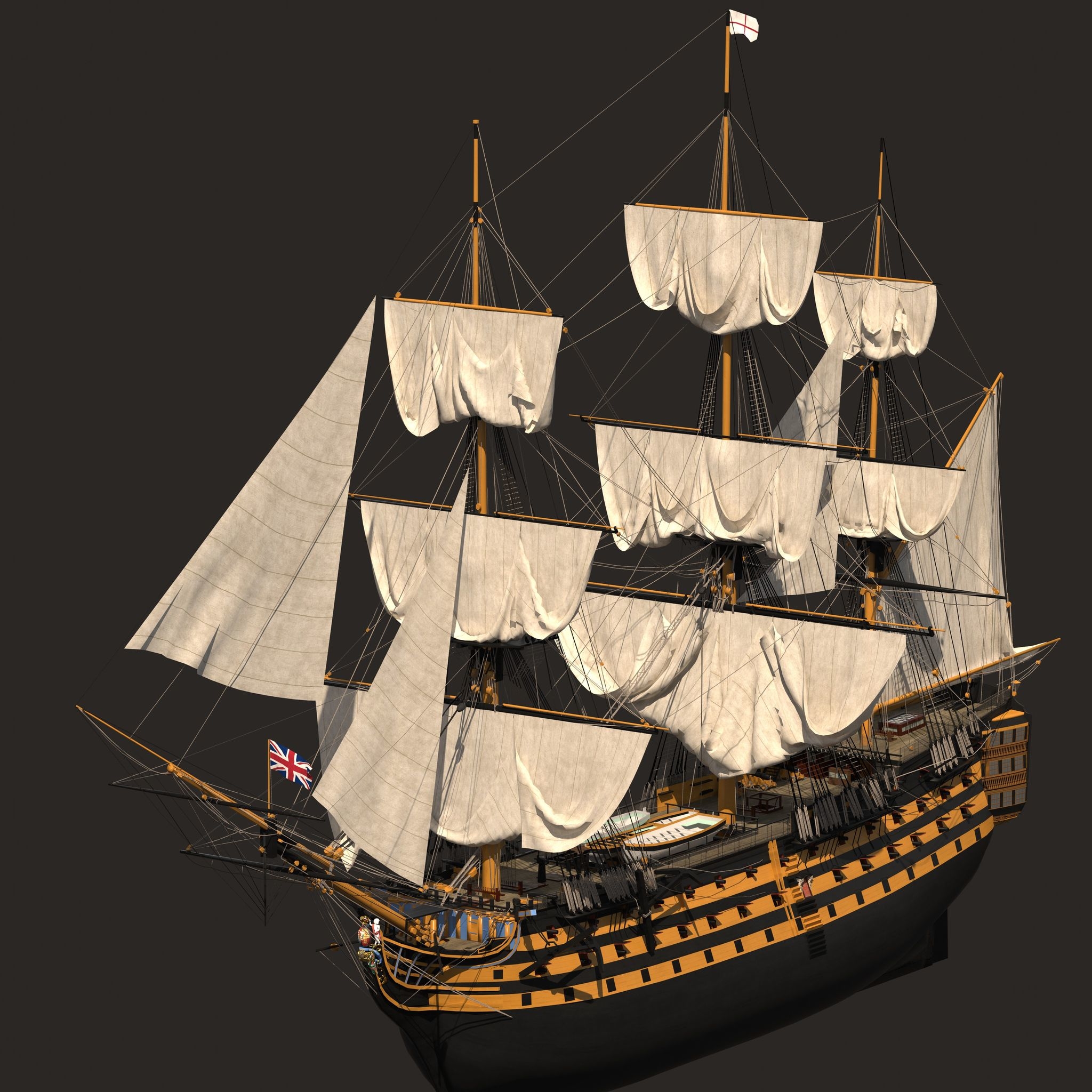 3d model hms victory ship lite