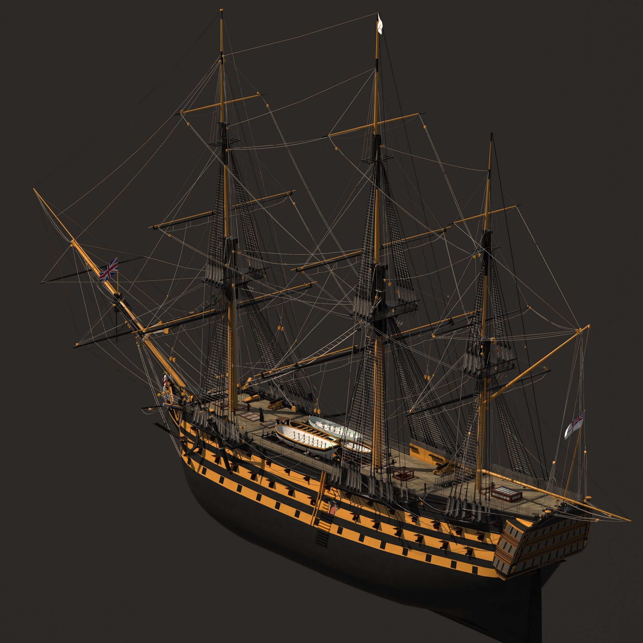 3d model hms victory ship lite