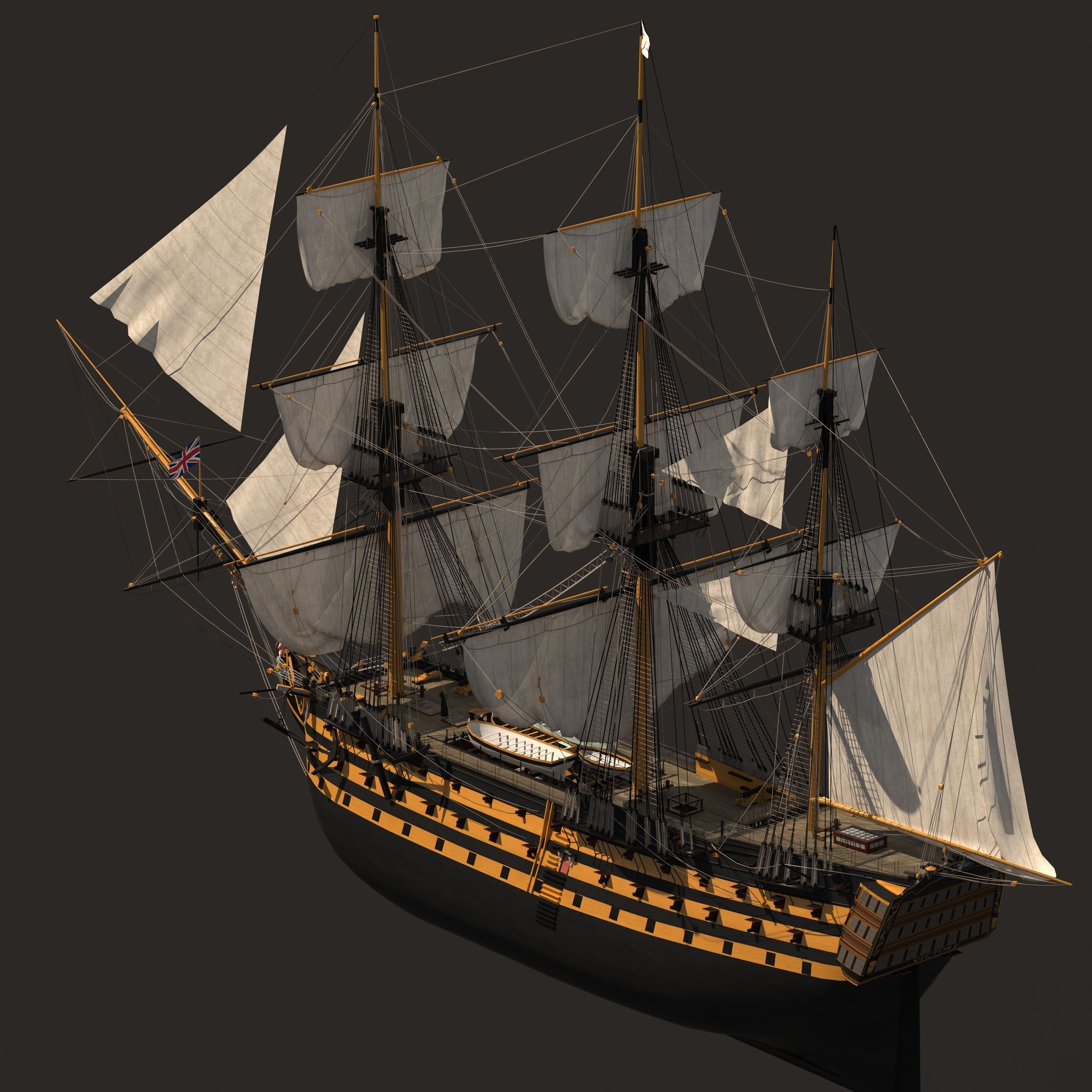 3d model hms victory ship lite