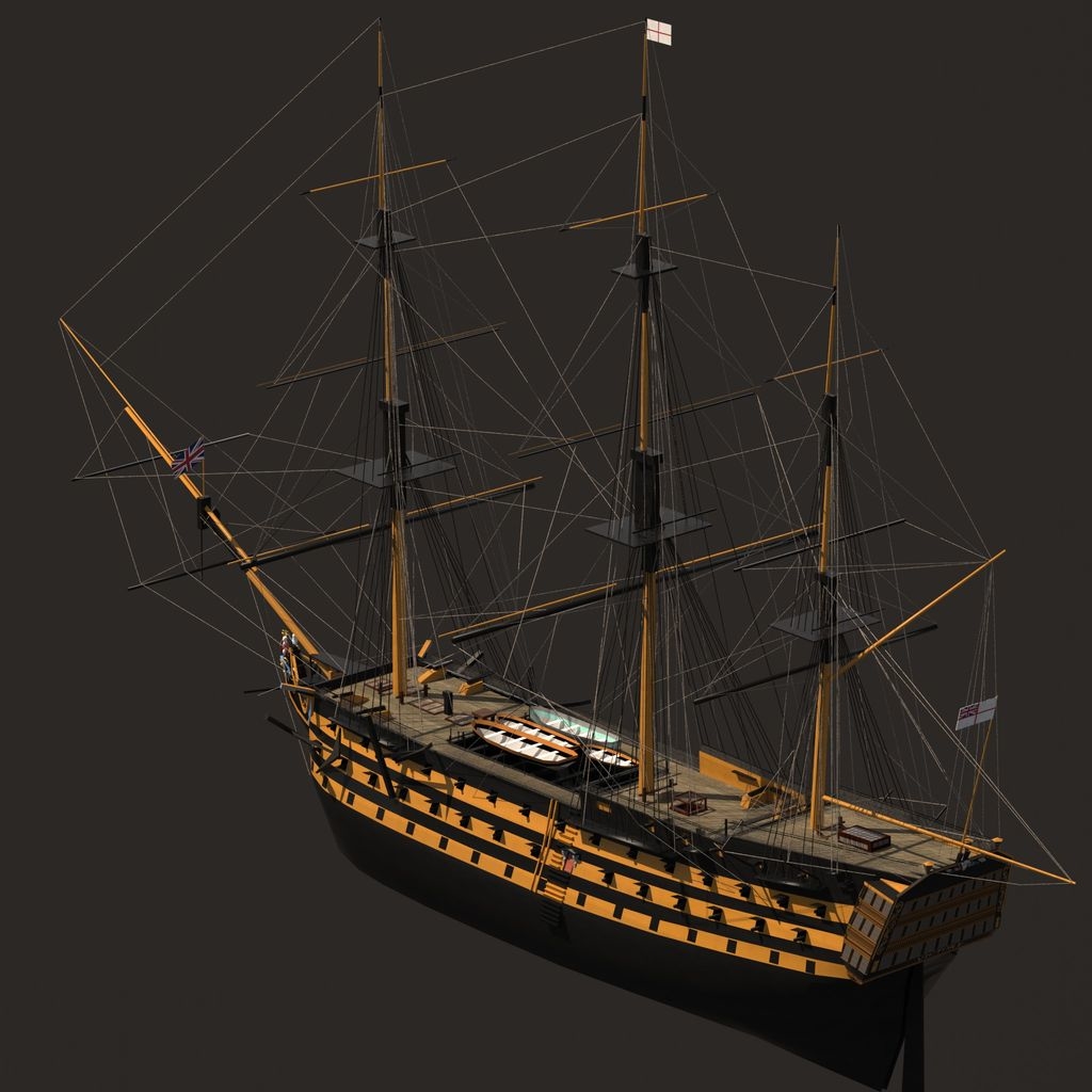 3d model hms victory ship lite