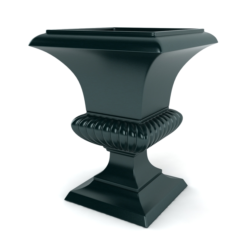 fluted square urn 3d max