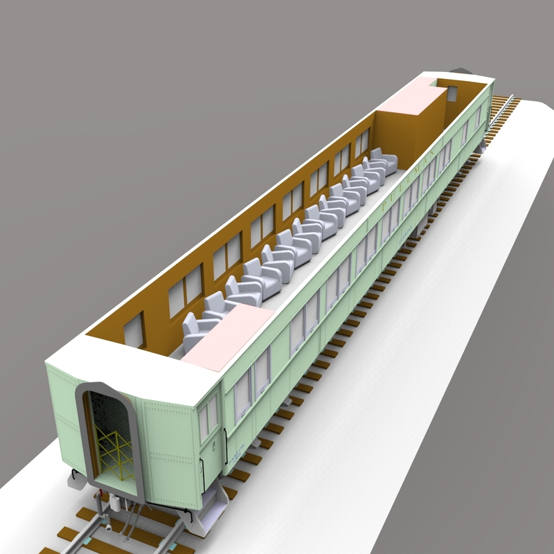 3d obj pullman heavyweight passenger car