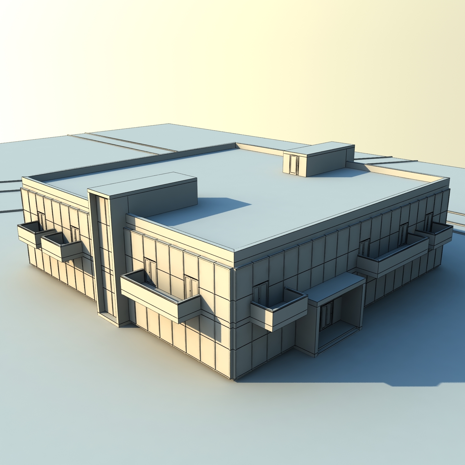 max 2 story modern office