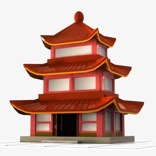 3ds cartoon chinese house