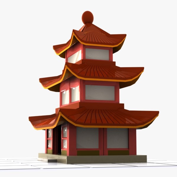 3ds cartoon chinese house