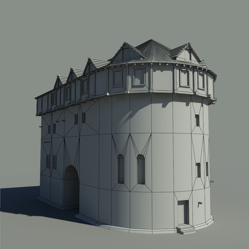 3d medieval building model