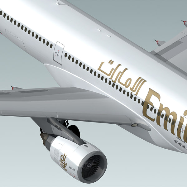 airbus a330-200 plane emirates 3d model