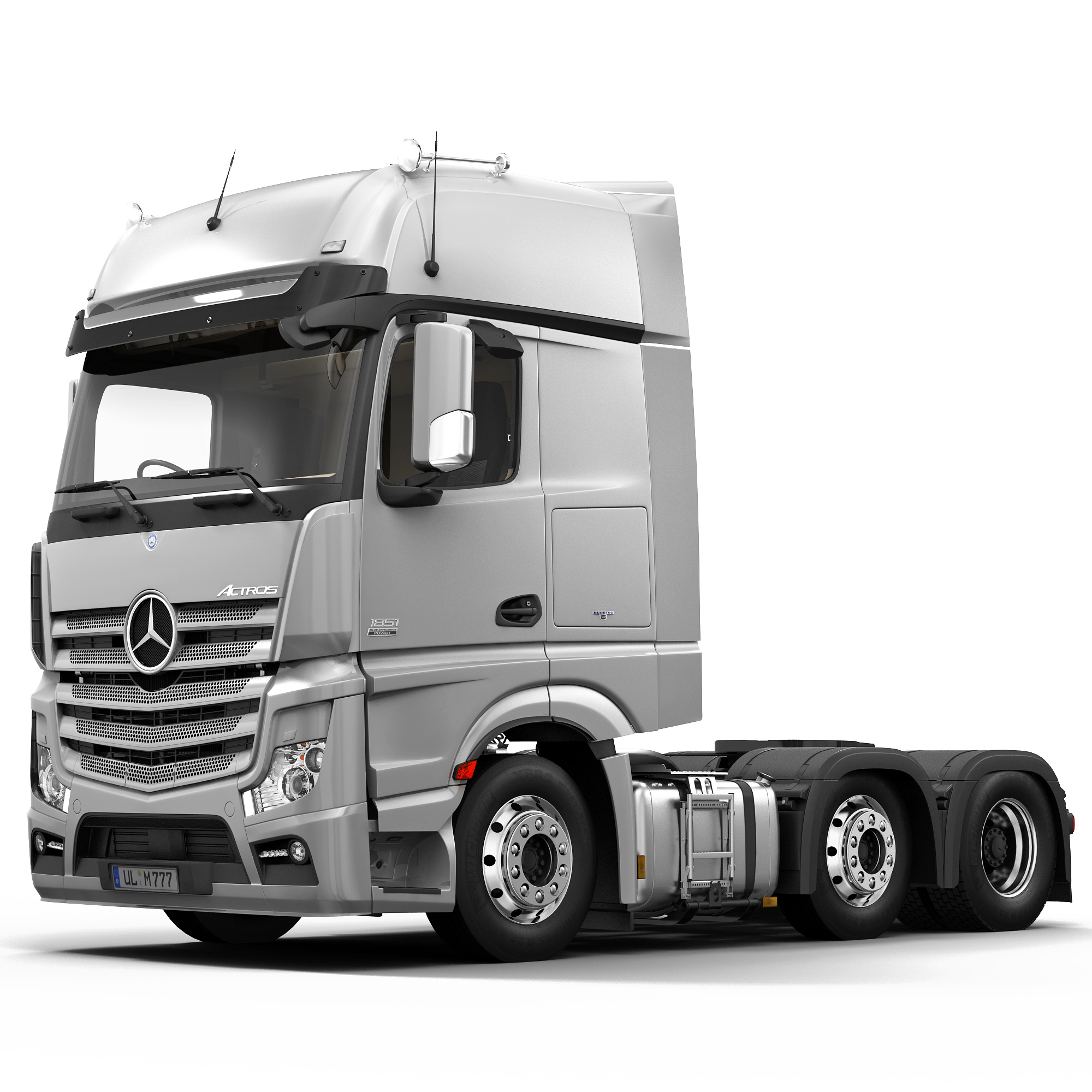 3D модель Mercedes Actros 6X2 с прицепом - TurboSquid 729445