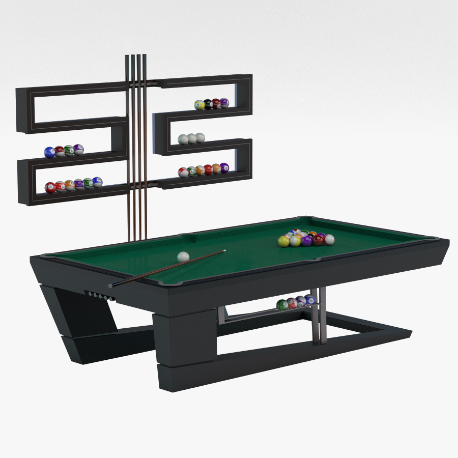 3d model modern pool table