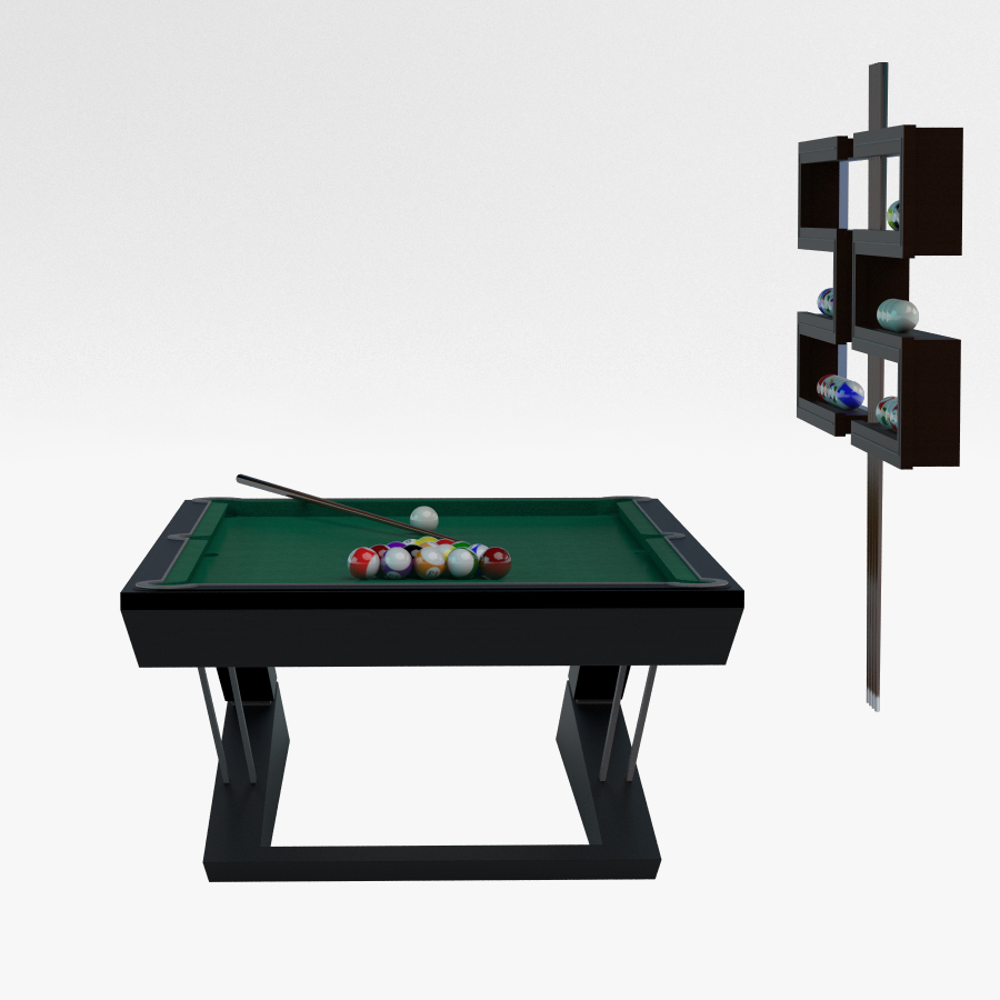 3d model modern pool table