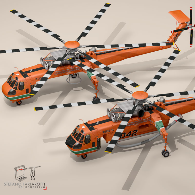 3d model of s-64f skycrane s-64e s-64