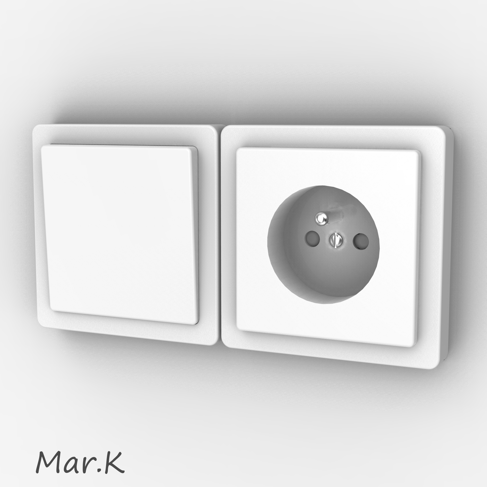 3d power socket model
