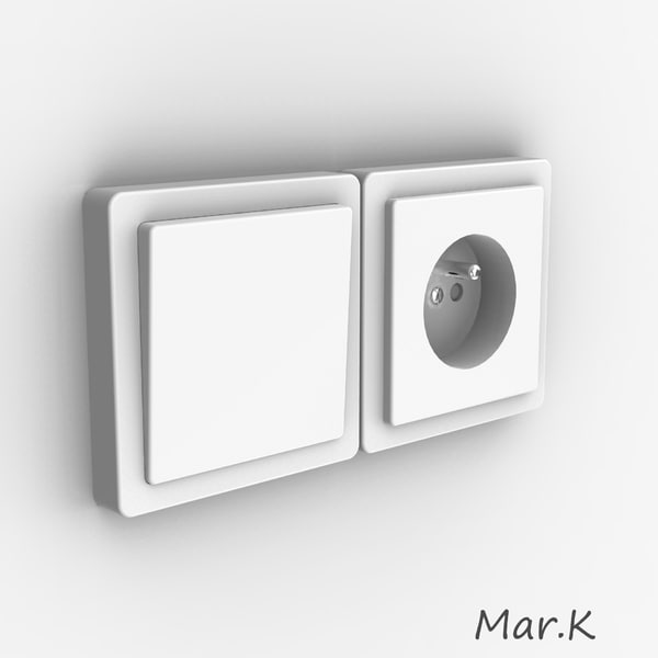 3d power socket model