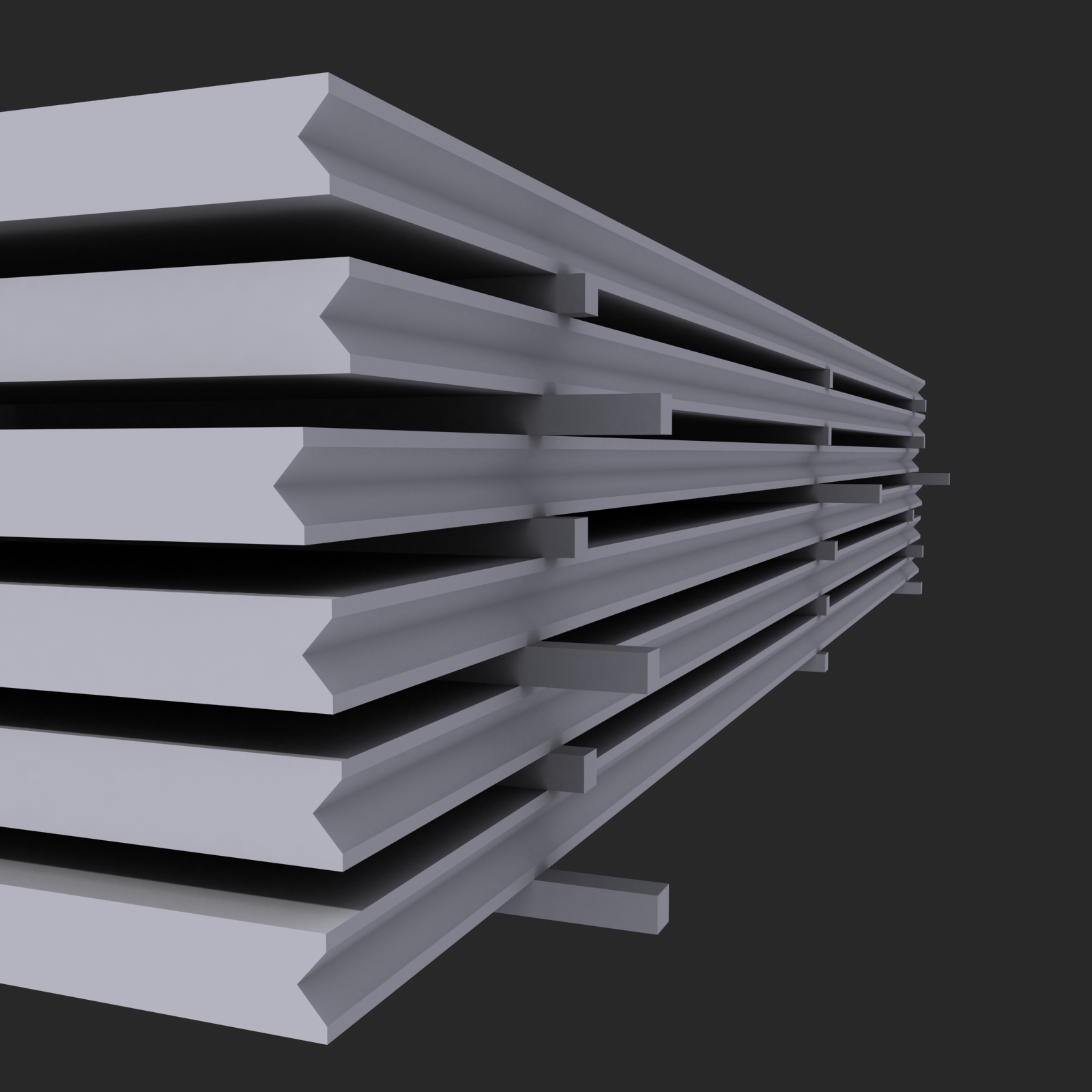 3d model of concrete plates
