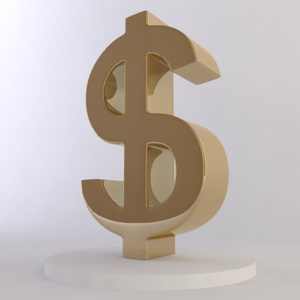 3d dollar sign