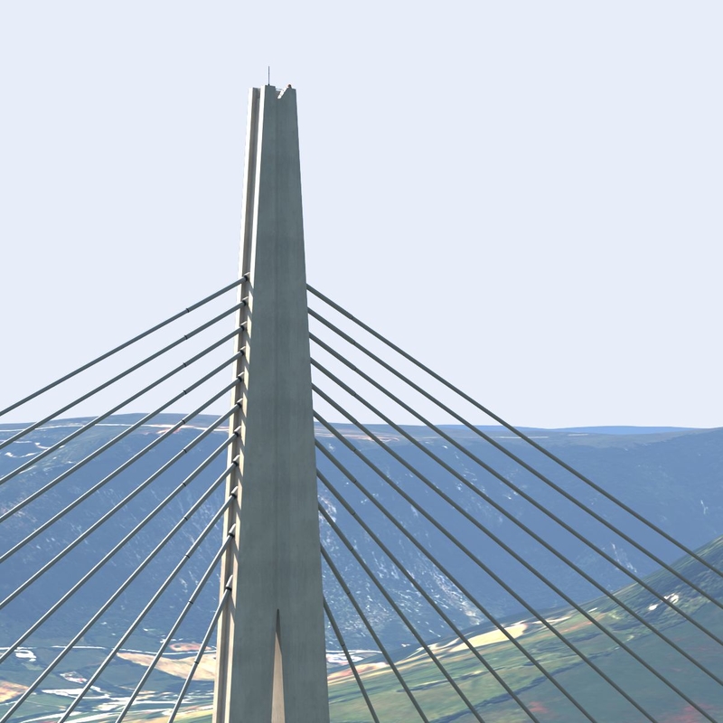 3d model of millau viaduct bridge
