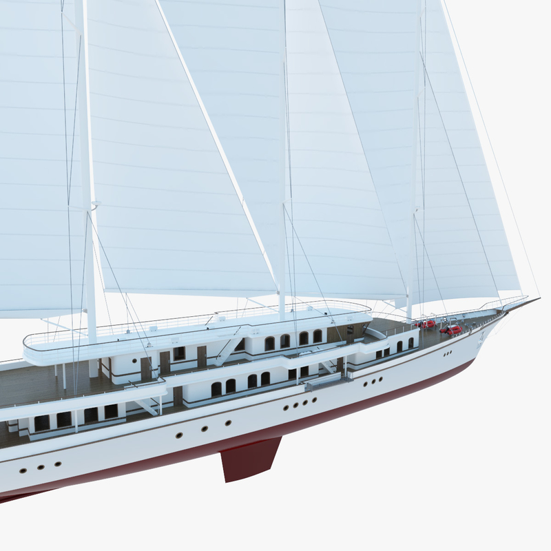 3d model of sailboat yacht sail