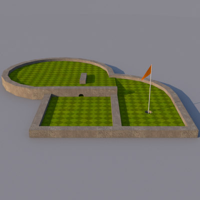 3d model mini golf course 4