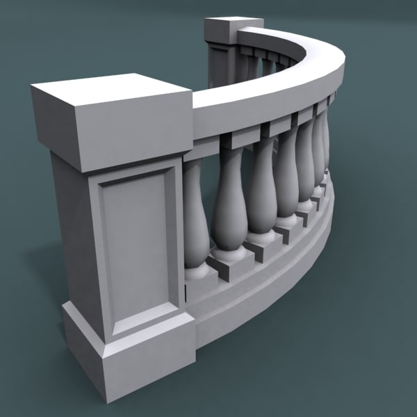 3d max curve balustrade bend
