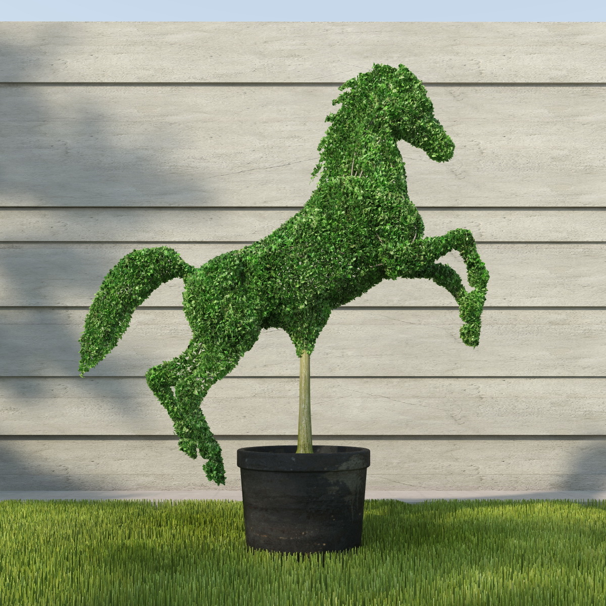 horse topiary sculpture 3d model