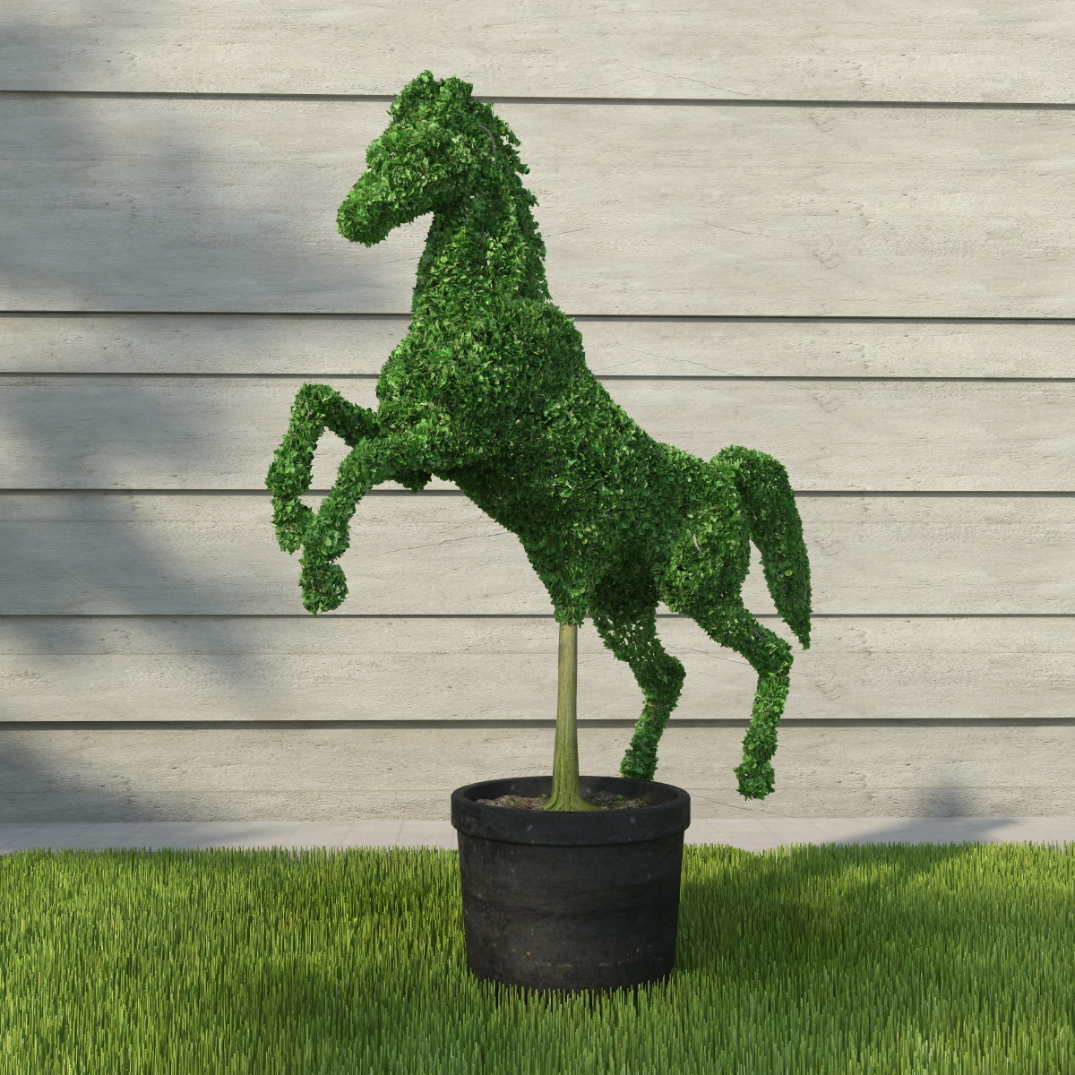 horse topiary sculpture 3d model