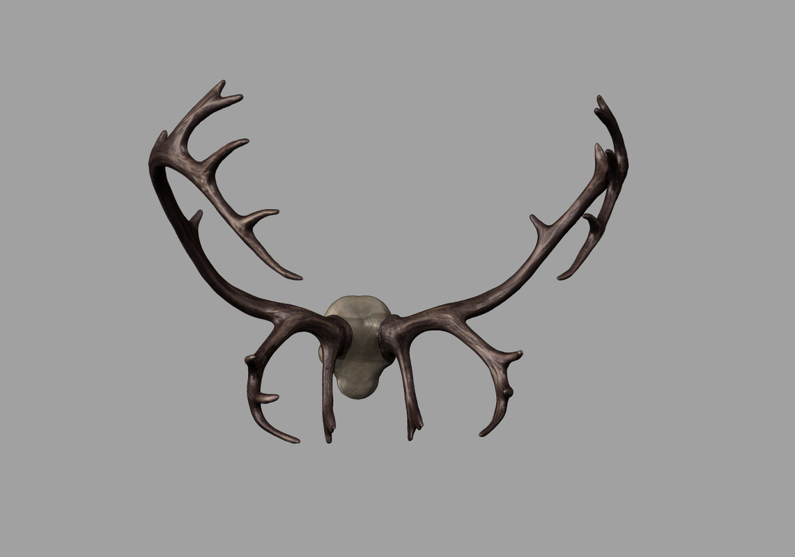 caribou reindeer antlers obj