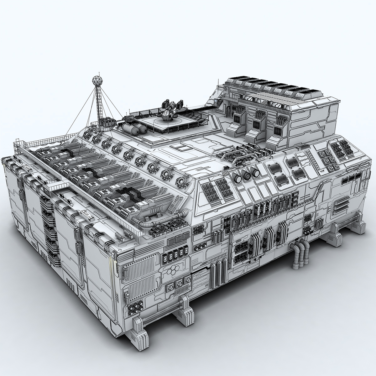 sci-fi factory transport 3d max