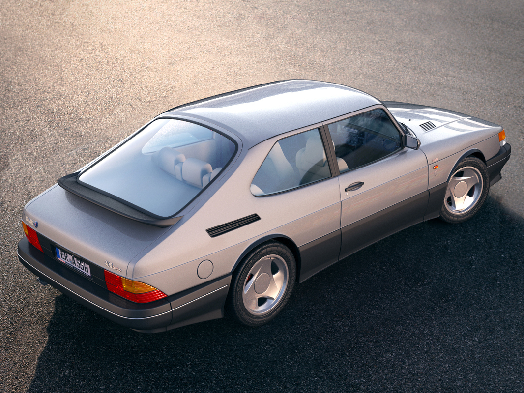 3d saab 900 combi coupe model