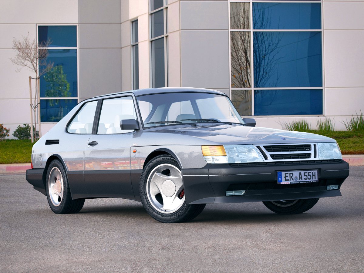 3d saab 900 combi coupe model