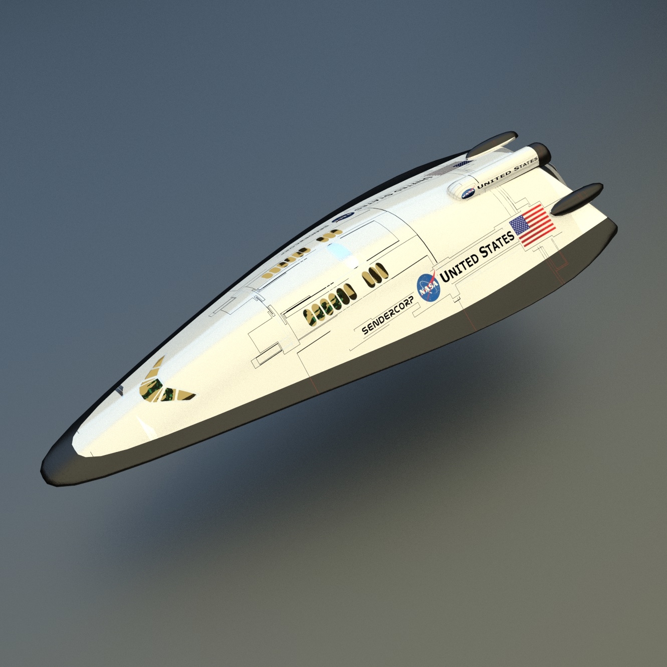 3d concept space shuttle