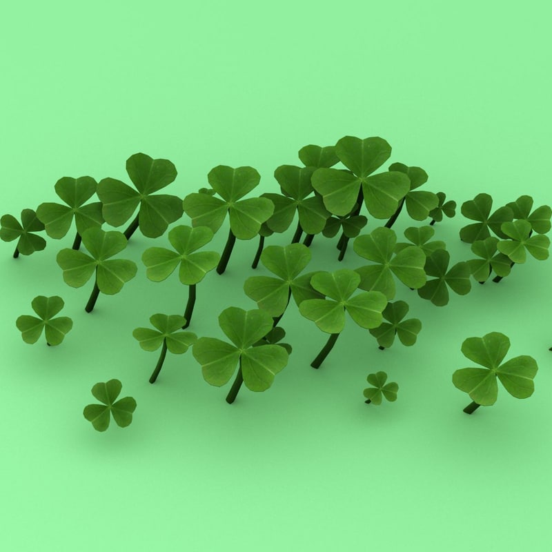 3dsmax clover field leaf