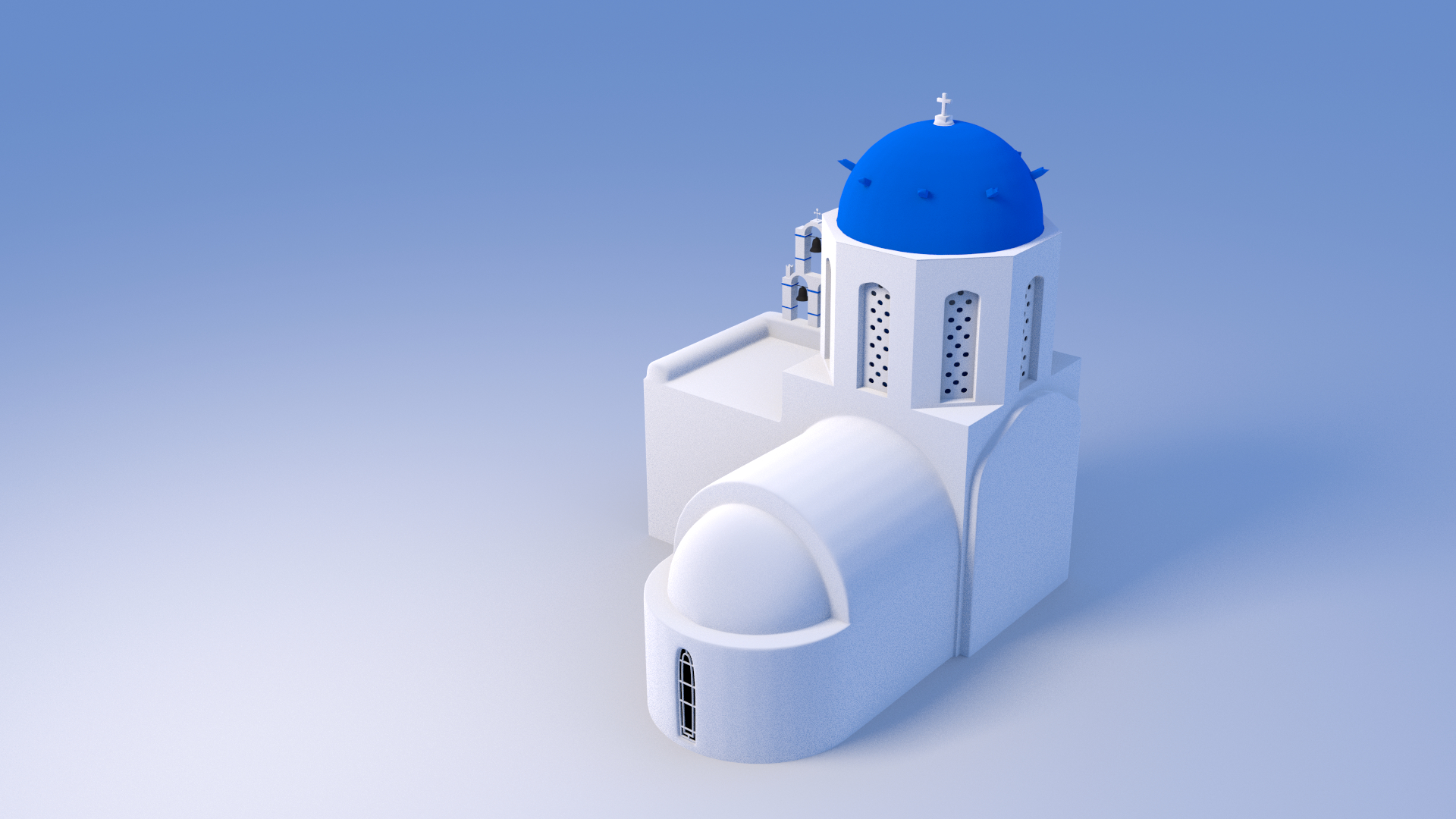 greek church santorini 3d model