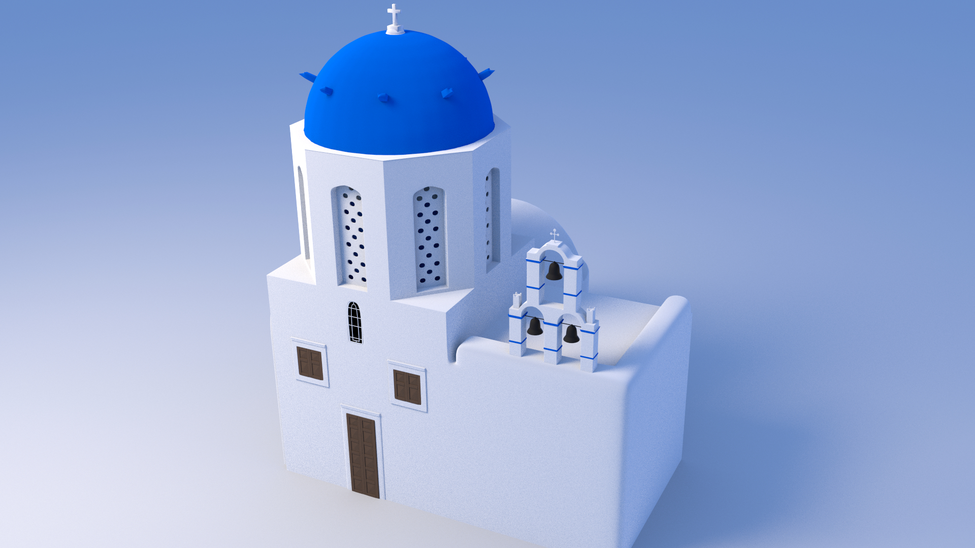 greek church santorini 3d model