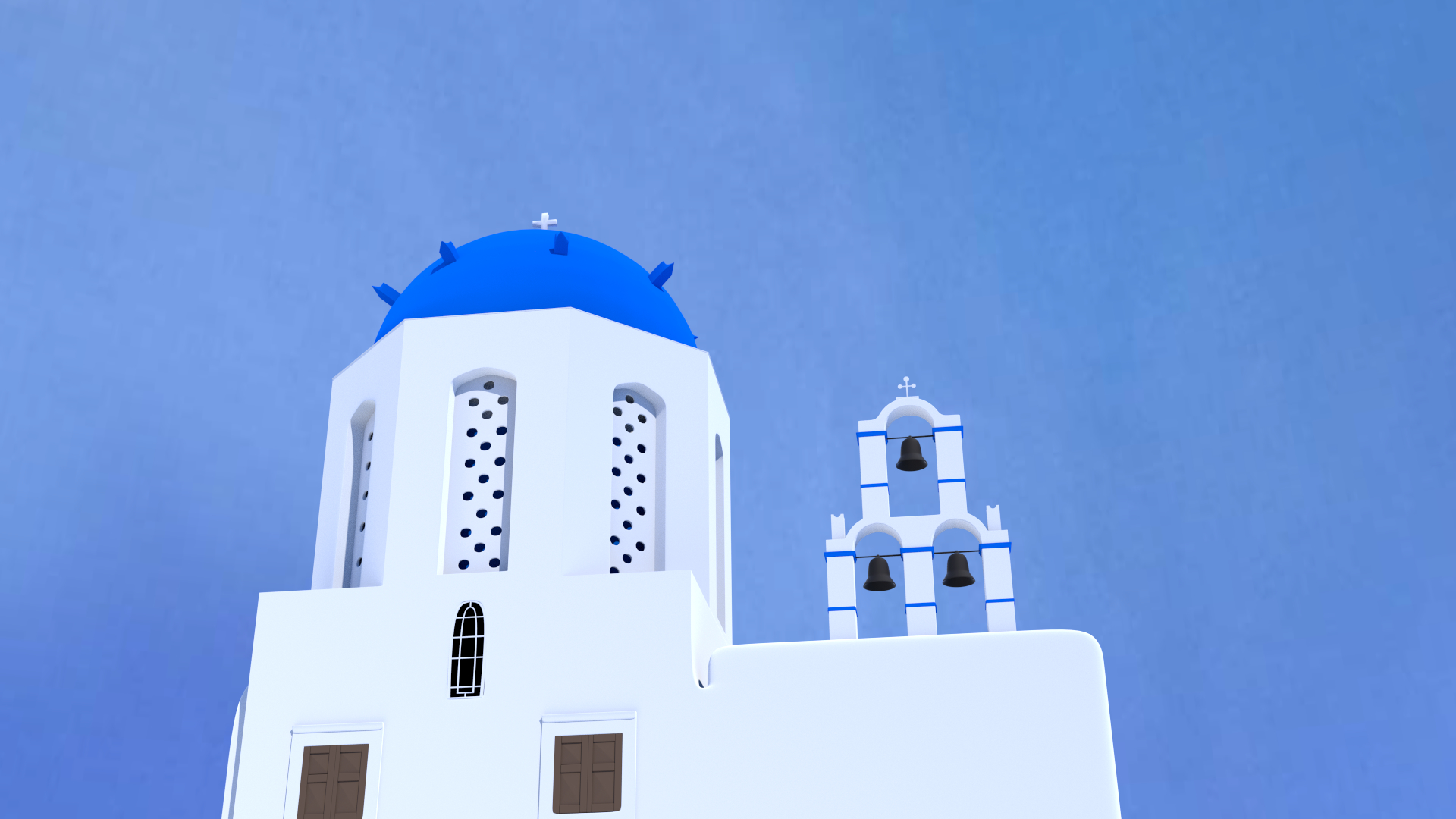 greek church santorini 3d model