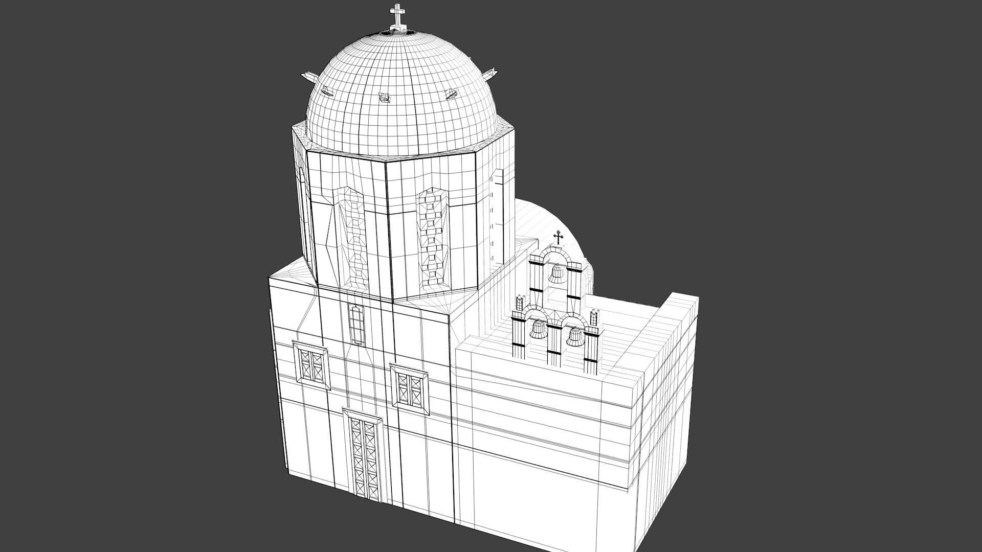 greek church santorini 3d model