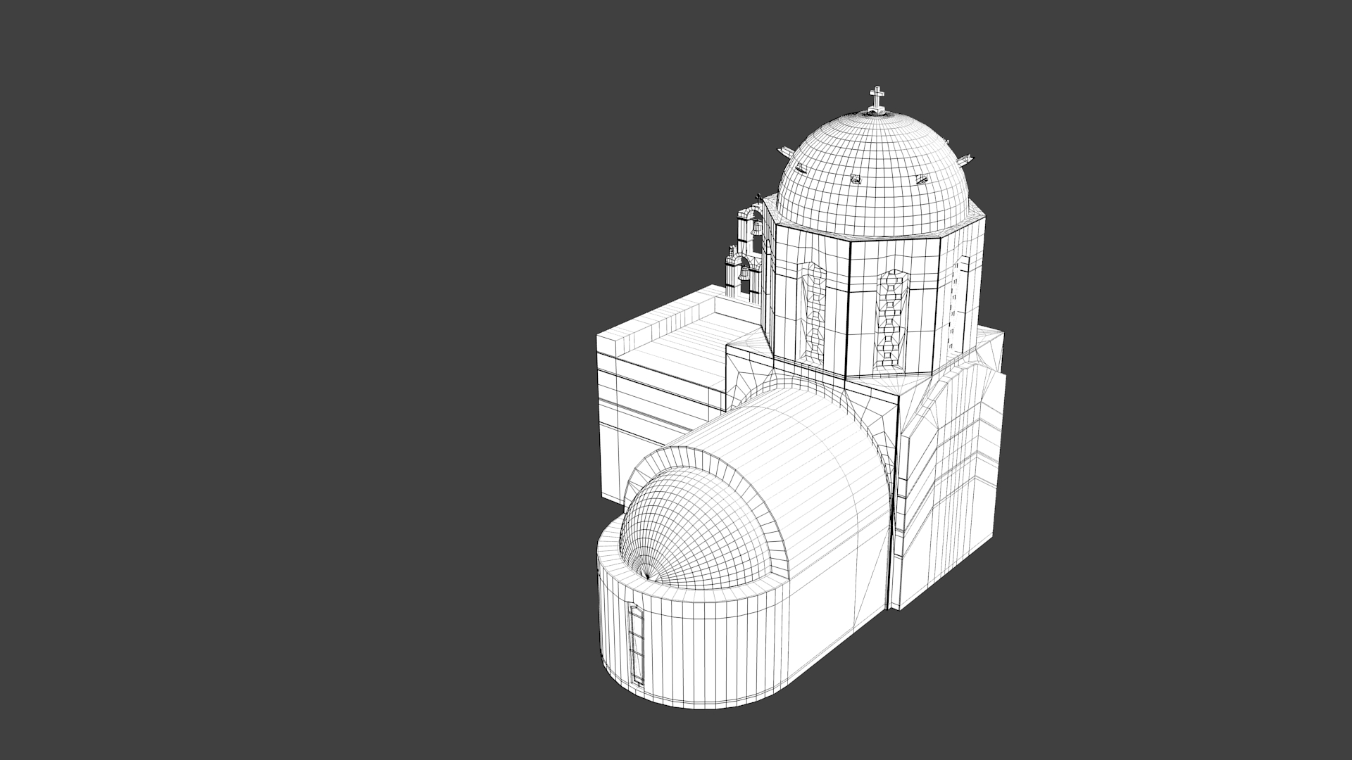 greek church santorini 3d model