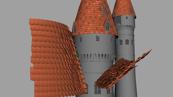 cartoon castle tower 3d ma