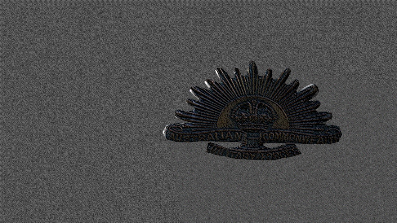 australian rising sun badge 3d fbx