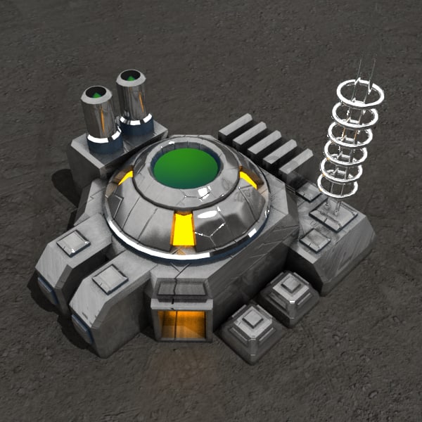 3d reactor sci-fi building model