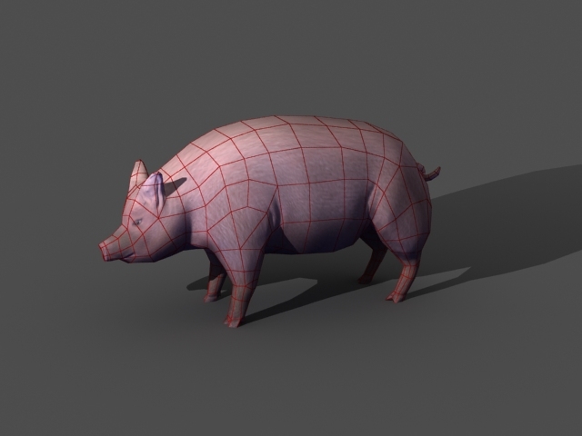 max low-poly pig animation