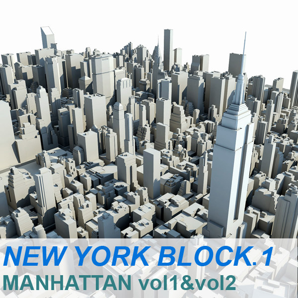 new york manhattan block 3d model