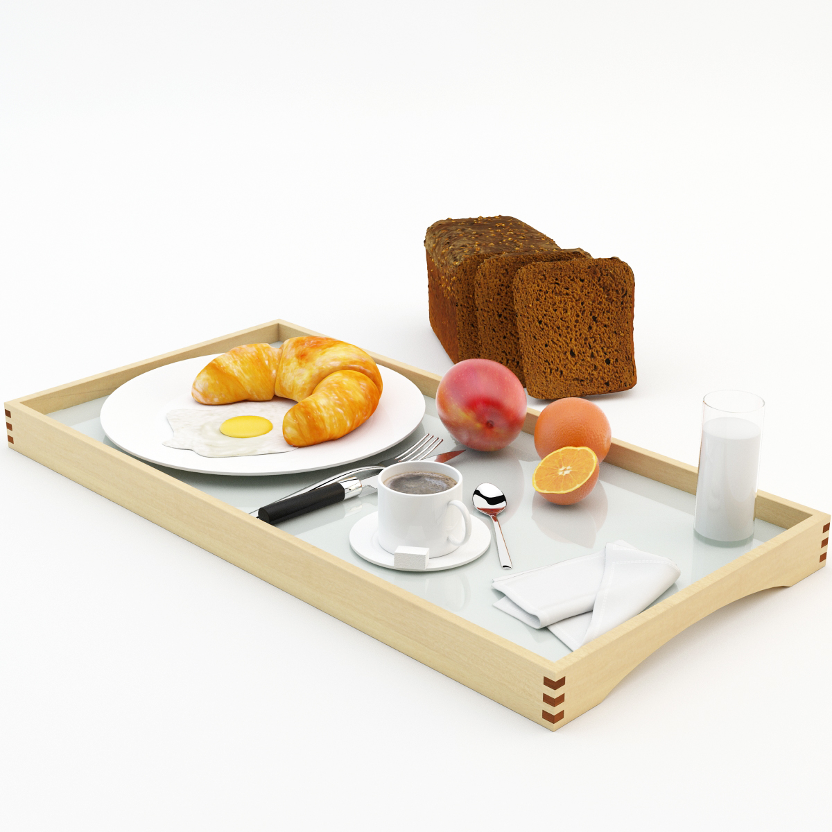 breakfast set 3d model