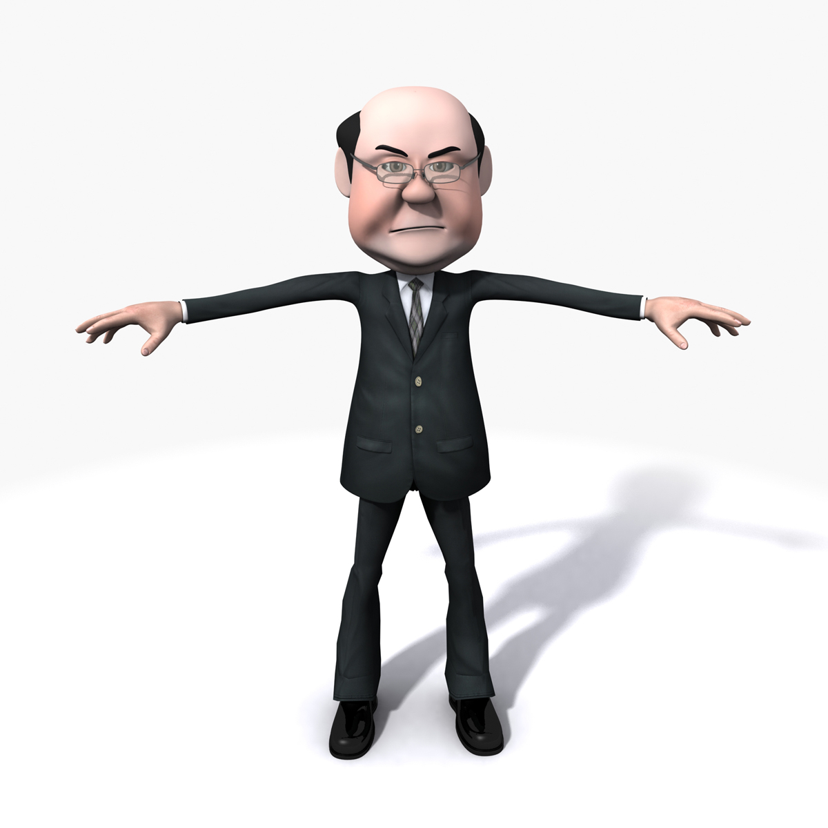 funny boss man rigged 3d model