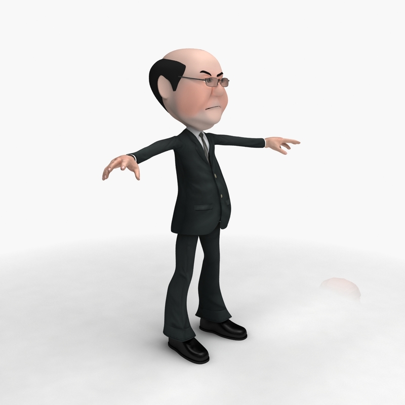funny boss man rigged 3d model