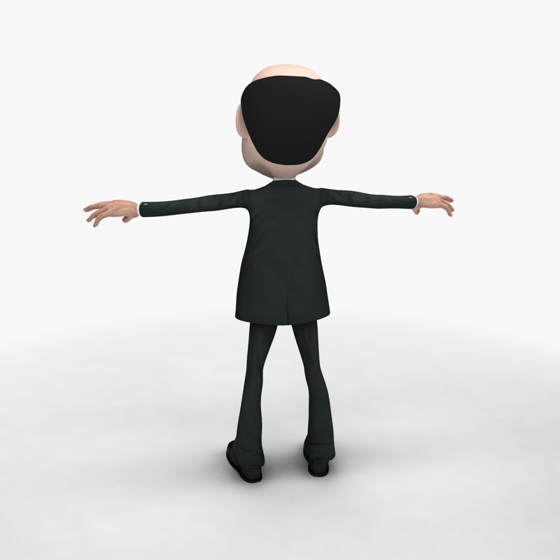 funny boss man rigged 3d model