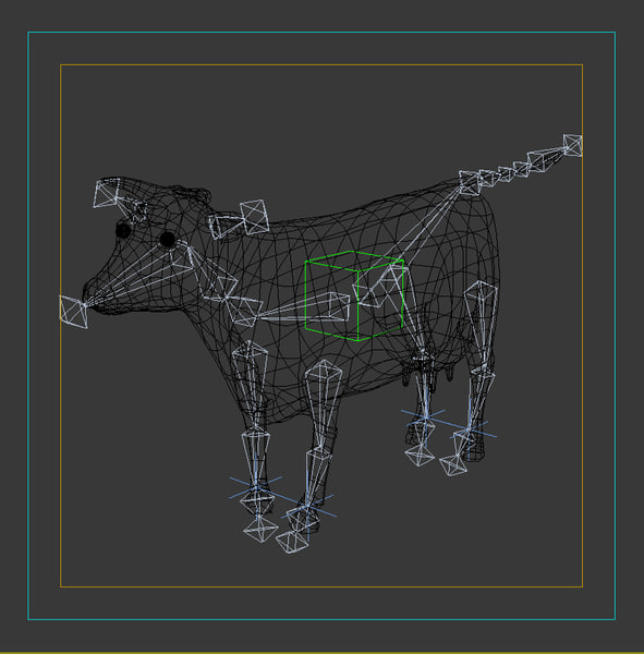 3d cow rigged model