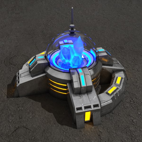 3d model command center sci-fi building